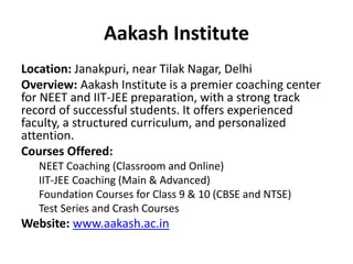 Top 5 Best NEET IIT-JEE CBSE Coaching Centers in Tilak Nagar Delhi.pdf