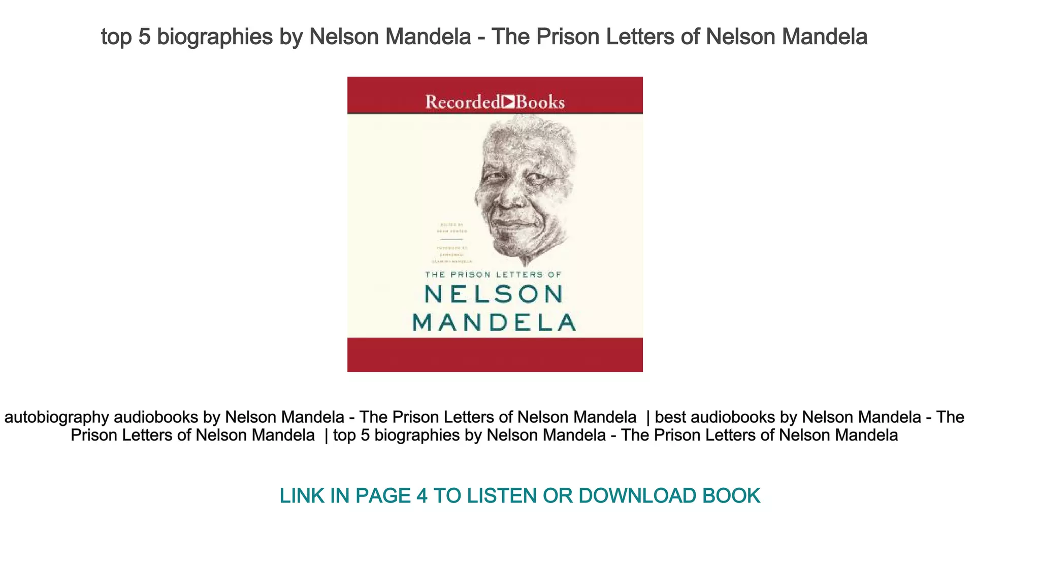 top 5 biographies by Nelson Mandela - The Prison Letters of Nelson ...