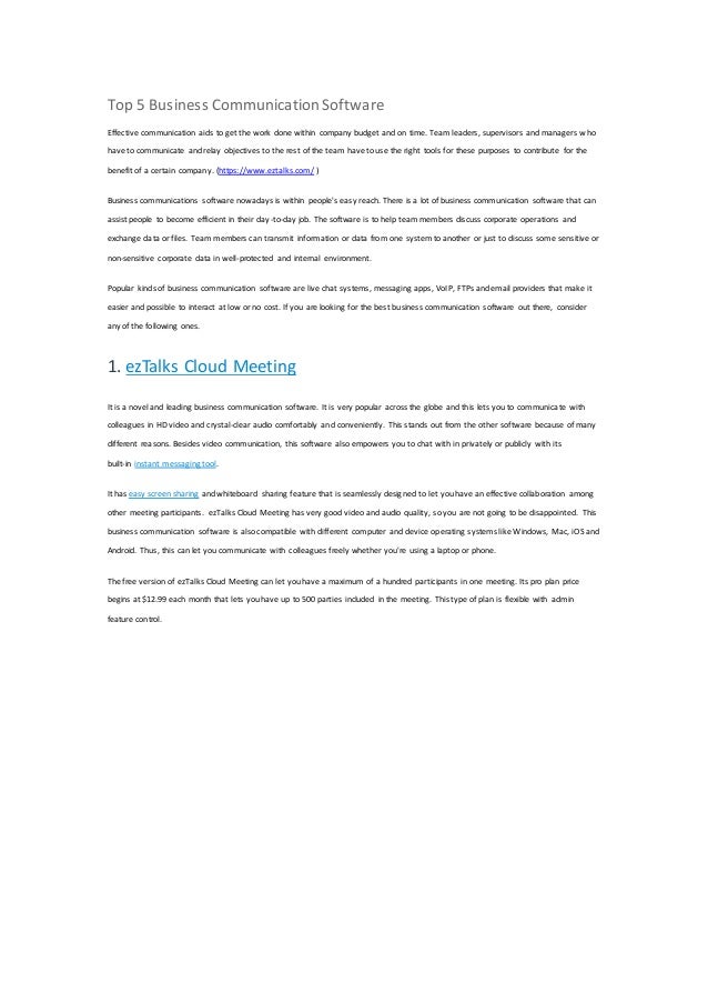 Top 5 business communication software