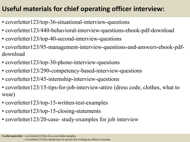 Top 5 Chief Operating Officer Cover Letter Samples Top 5 Chief Operating Officer Cover Letter Samples