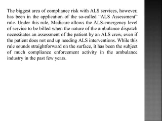 Top 5 compliance issues for ambulance biller | PPTX