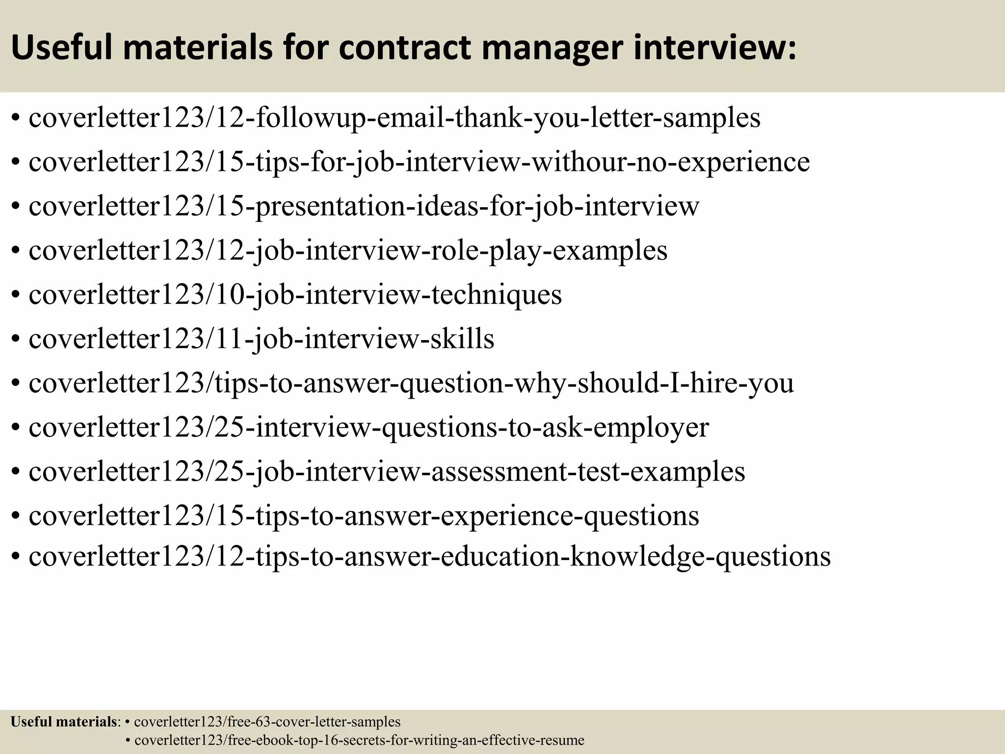 Top 5 contract manager cover letter samples | PPT