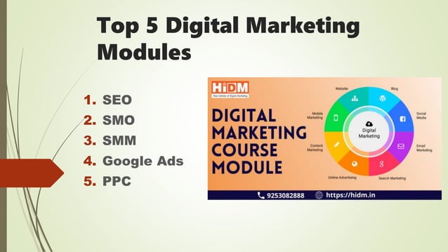 Top 5 Digital Marketing Modules.ppt. 2024 | PPT
