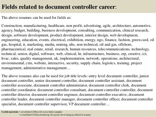 Top 5 document controller cover letter samples | PPT