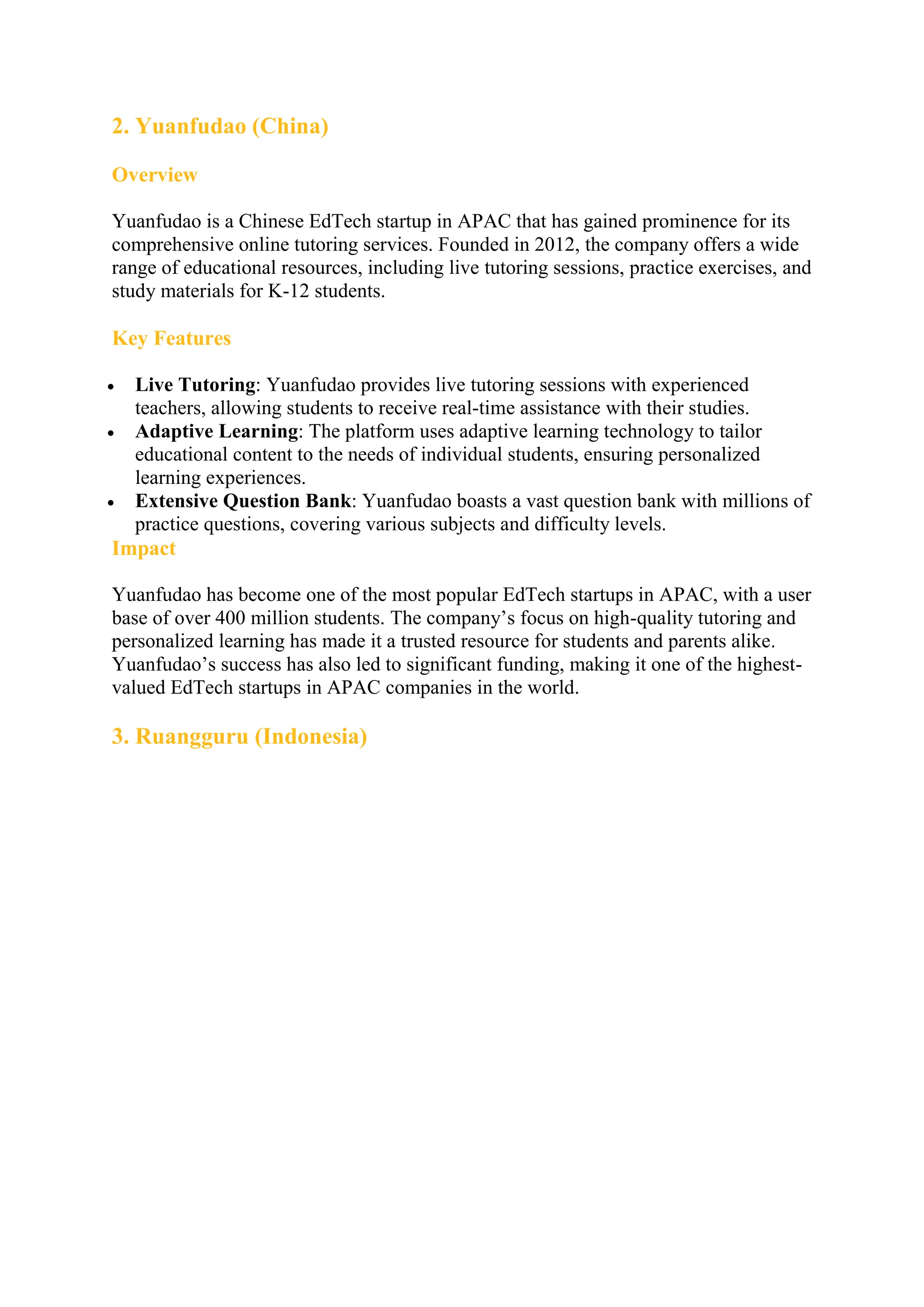 Top 5 EdTech startups in APAC for 2025 | Business Wolf Magazine | PDF