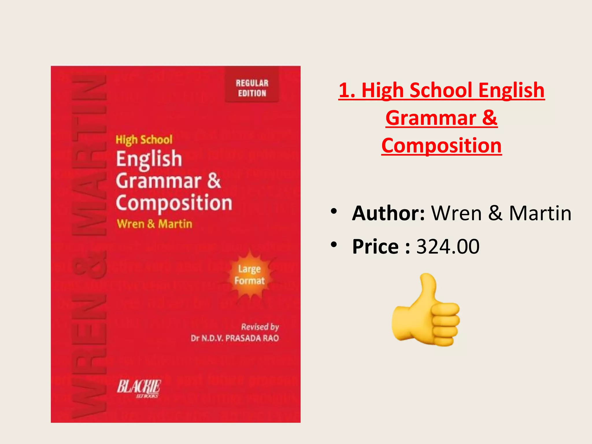 Top 5 English grammar books for competitive exam | PPT