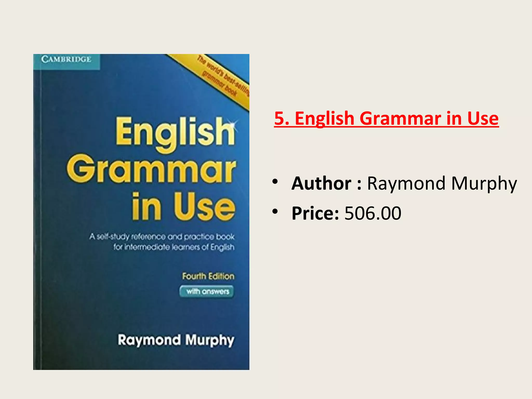 Top 5 English grammar books for competitive exam | PPT