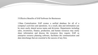 Top 5 Essential Benefits of SAP Software for Businesses | PDF