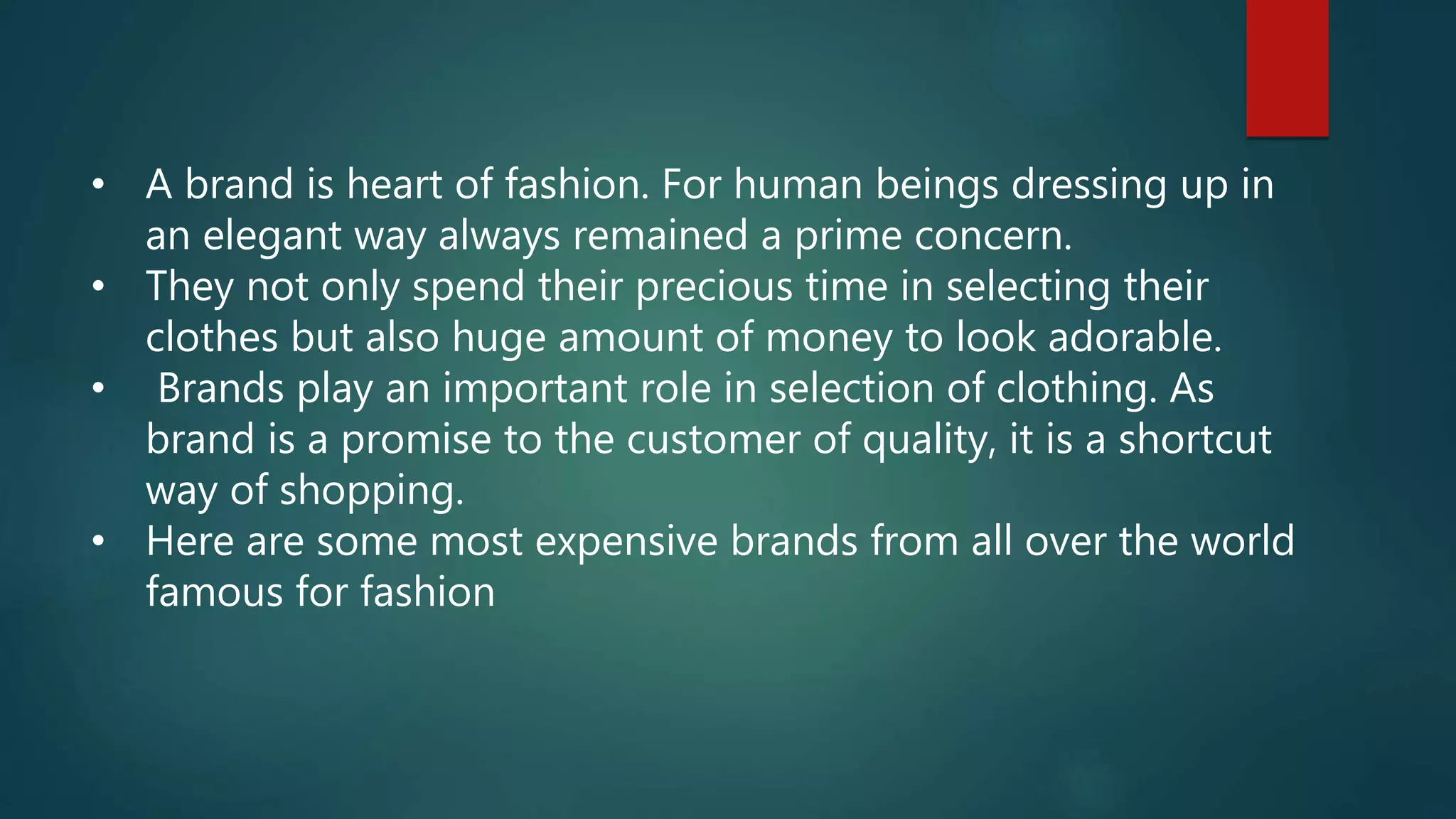Top 5 expensive clothing brands | PPTX