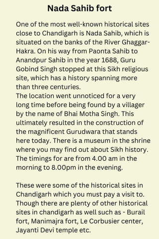 Top 5 Historical Sites in and Near Chandigarh Mohit Bansal Chandigarh .pdf