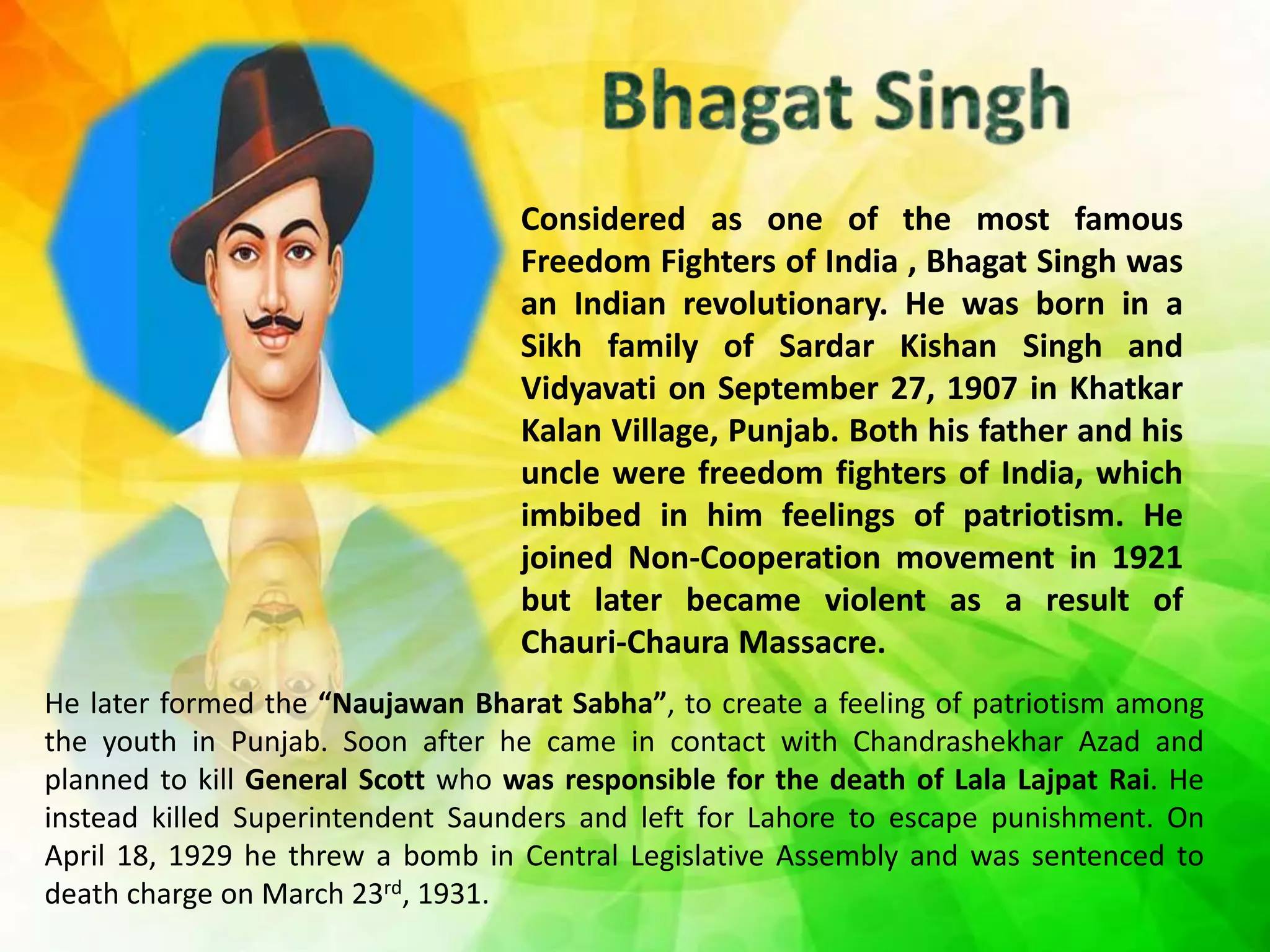 Top 5 Indian Freedom Fighters | PPTX