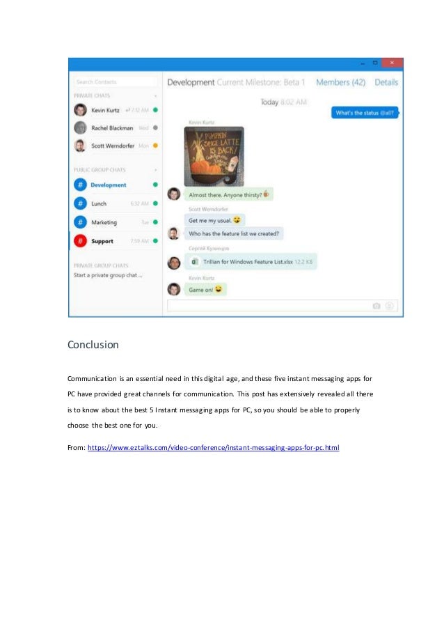 Top 5 instant messaging apps for pc