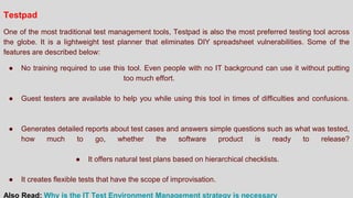 Top 5 it test environment management tools | PPTX