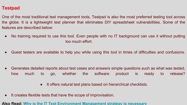 Top 5 it test environment management tools | PPTX