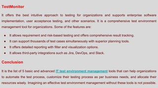 Top 5 it test environment management tools | PPTX