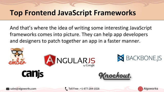 Top 5 Javascript Frameworks for Web and Mobile App Development | PPT
