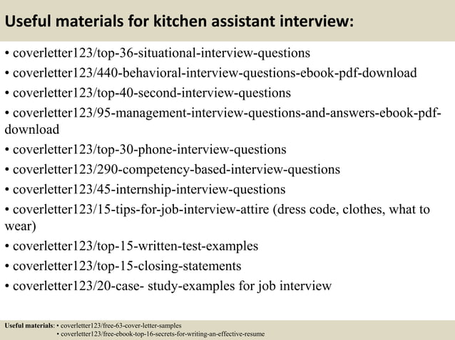 Top 5 kitchen assistant cover letter samples | PPT