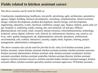 Top 5 kitchen assistant cover letter samples | PPT
