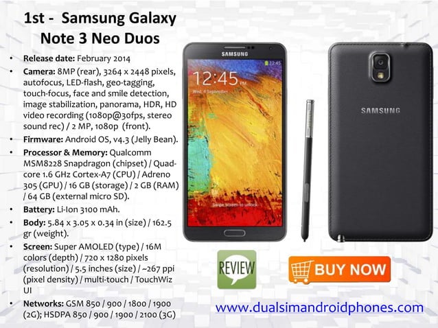 Top 5 Smartphones - Mid-range dual SIM Android phones | PPT