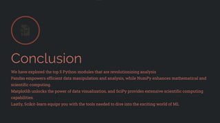 Top 5 Python Modules for Data Analytics | PPT