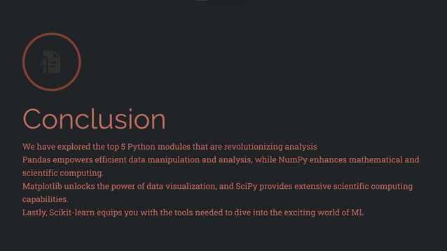 Top 5 Python Modules for Data Analytics | PPT