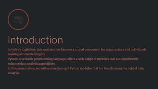 Top 5 Python Modules for Data Analytics | PPT