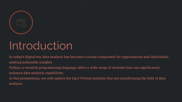 Top 5 Python Modules for Data Analytics | PDF
