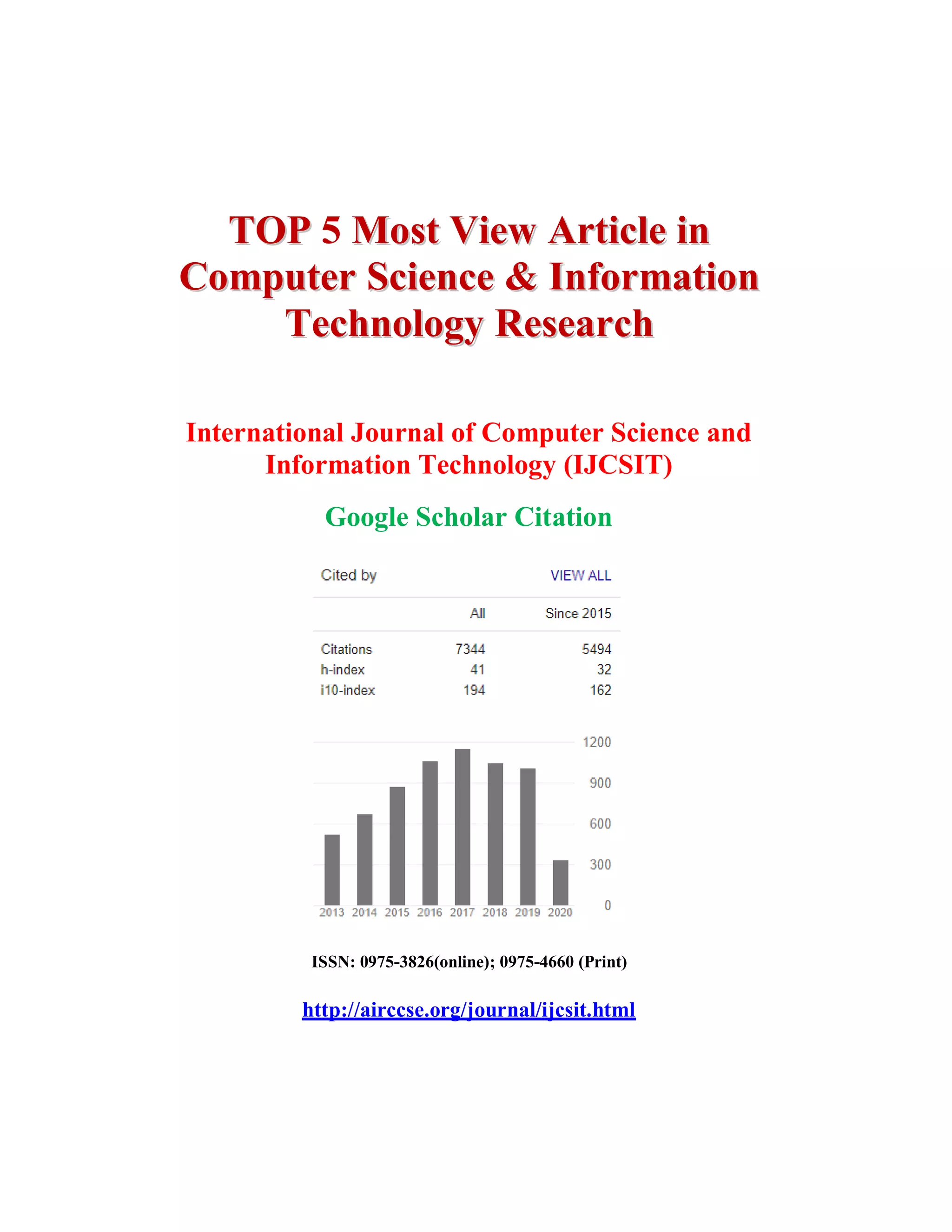 TOP 5 Most View Article in Computer Science & Information Technology ...