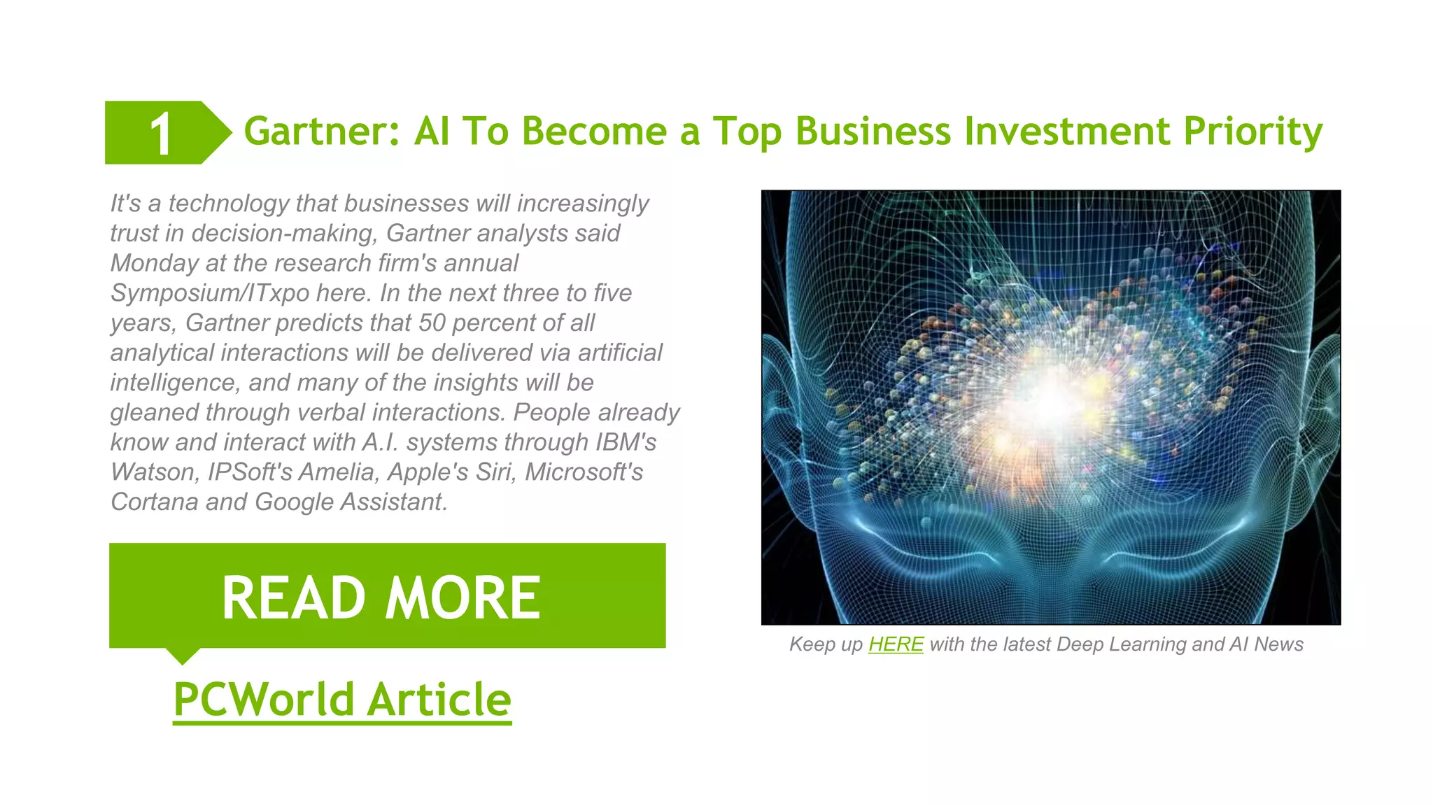 10/21 Top 5 Deep Learning Stories | PPTX | Technology Industry | Industries