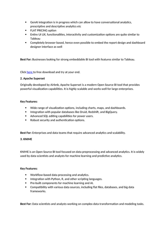 Top 5 Open Source Bi Tools Helical Insightdocx