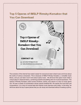 Top 5 Operas of IMSLP Rimsky-Korsakov that You Can Download.pdf