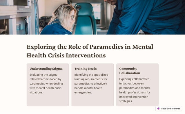 TOP 5 Paramedic Dissertation Topics For Students | PPT