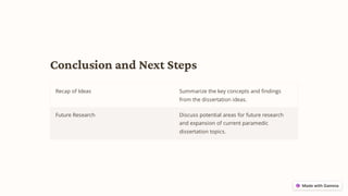 TOP 5 Paramedic Dissertation Topics For Students | PDF