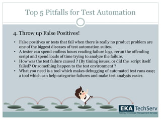 Top 5 pitfalls of software test automatiion | PPT