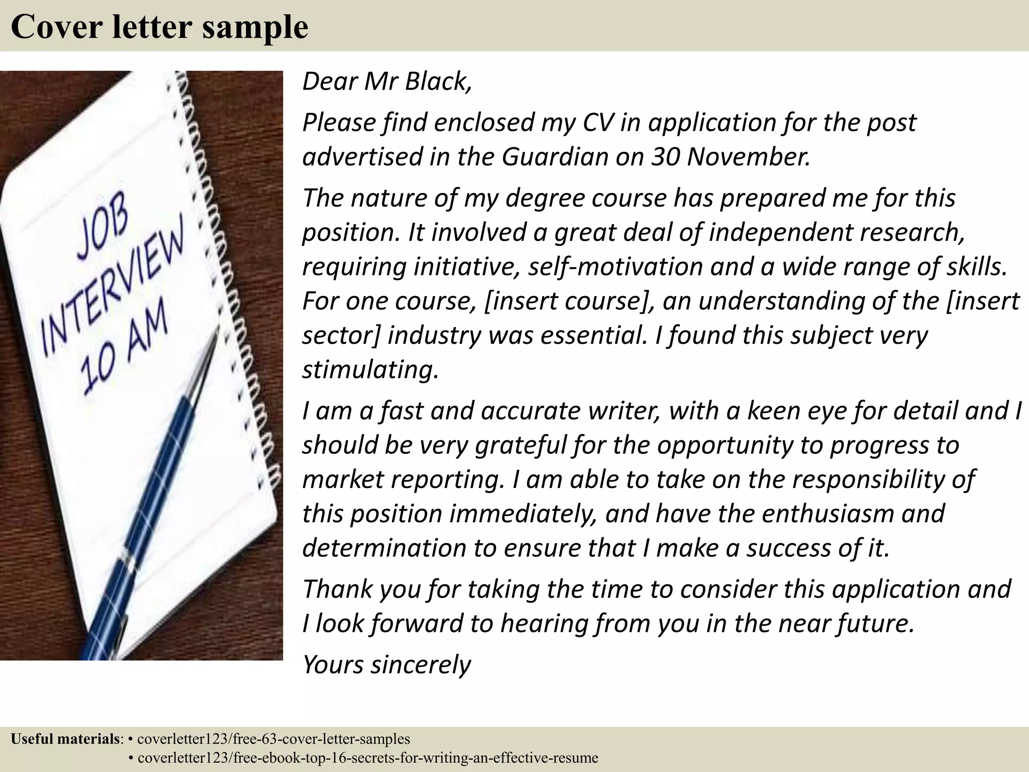 Top 5 project officer cover letter samples | PPTX