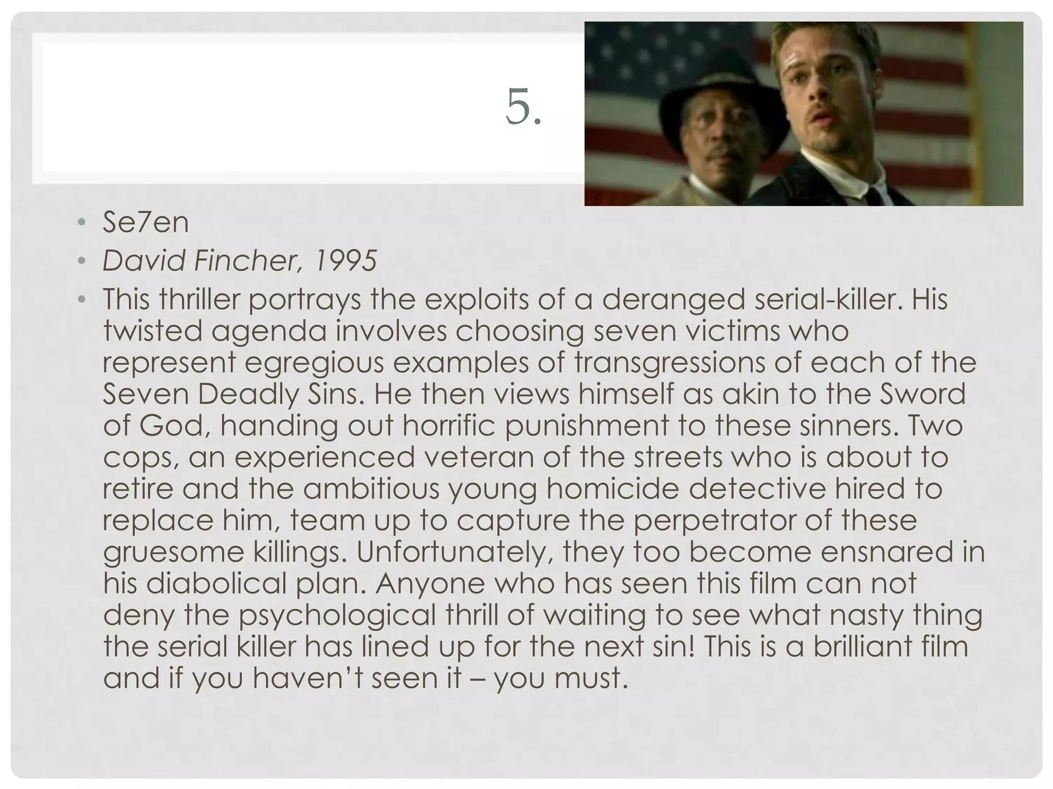 Top 5 psychological thrillers | PPTX