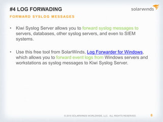 Top 5 Reasons to Use Kiwi Syslog Server | PDF