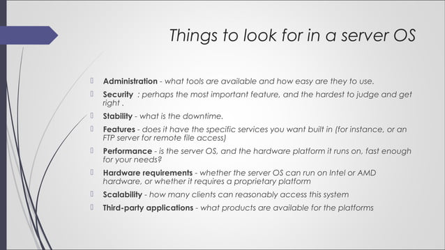 Top 5 Server Operating Systems | PPT | Operating Systems | Computer ...