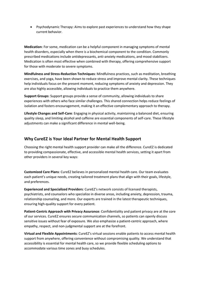 Top 5 Signs You May Need Mental Health Support – And How CureEZ Can ...