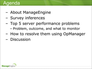 Top 5 server performance problems and how to resolve them using OpManager | PPT