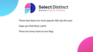 Top 5 SQL Tips and Timesaver 2023, our most popular posts | PPTX | Databases | Computer Software ...