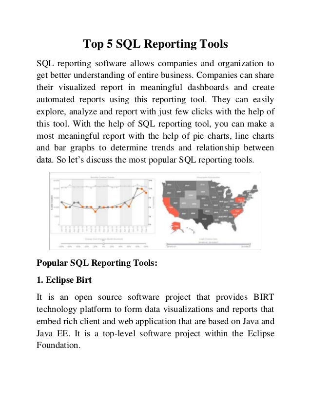 Top 5 SQL Reporting Tools Top 5 SQL Reporting Tools