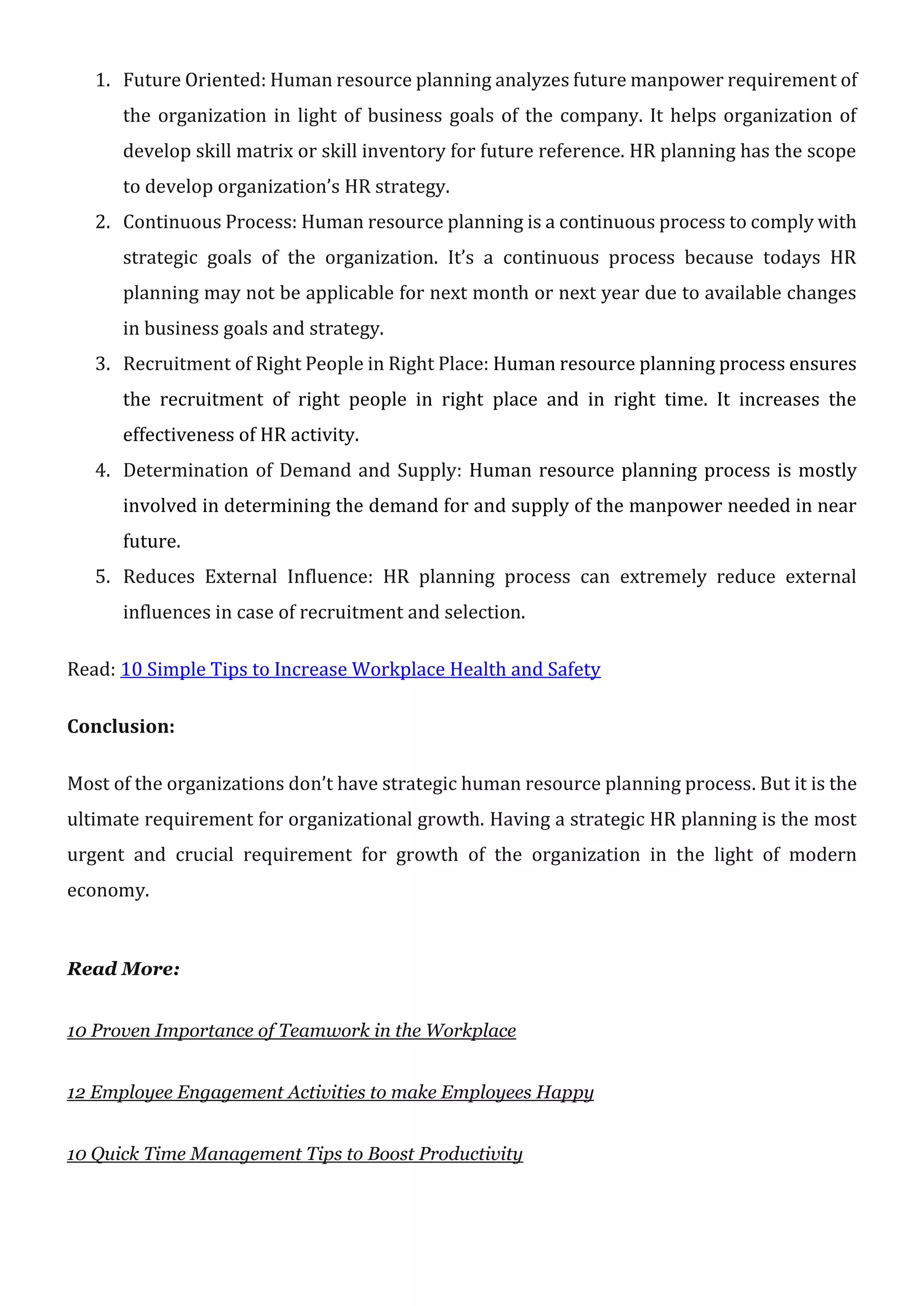 Top 5 steps of human resource planning process | PDF