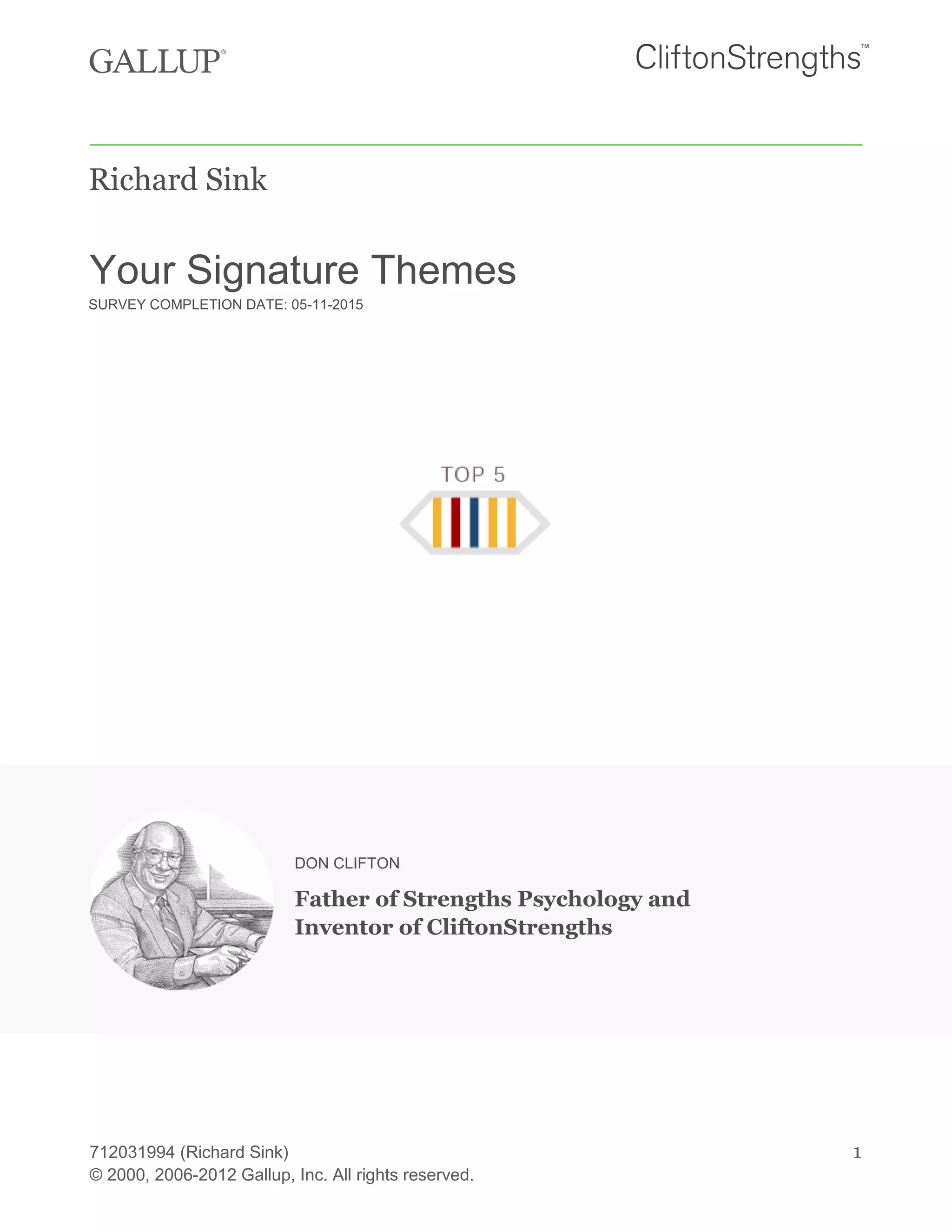 My Top 5 Strengthsfinder themes | PDF
