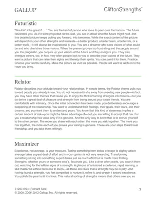My Top 5 Strengthsfinder themes | PDF