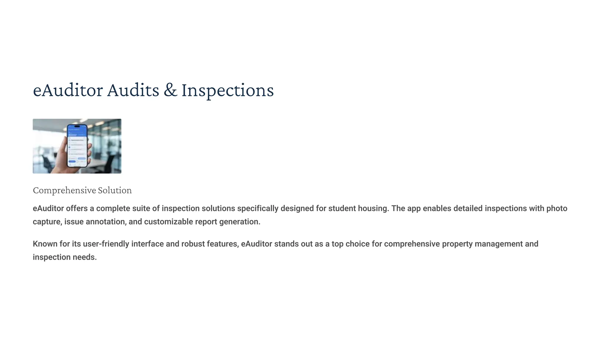 Top 5 student housing inspection apps with eAuditor Audits ...