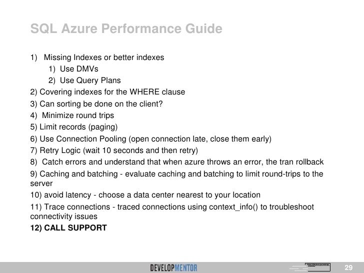 Top 5 things to know about sql azure for developers