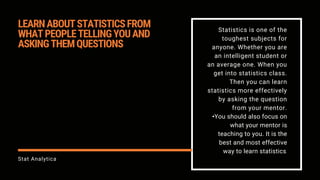 Top 5 tips on how to learn statistics more effectively | PPT
