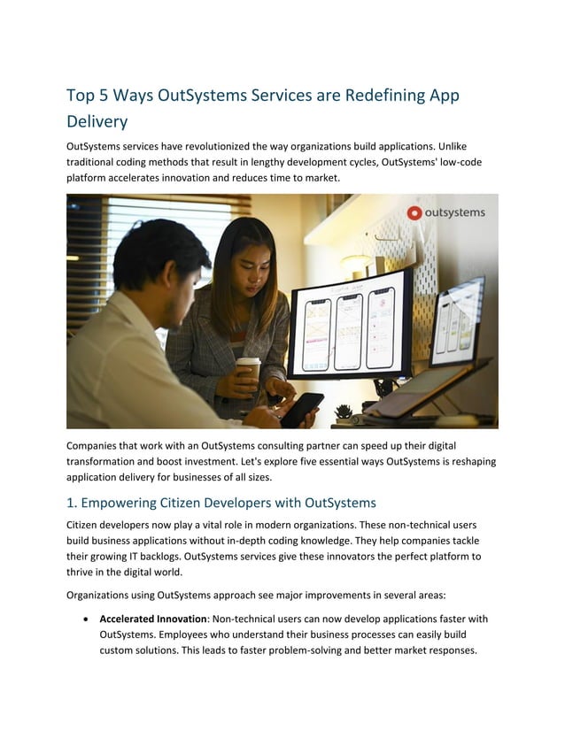 Accelerating App Development with OutSystems | PDF
