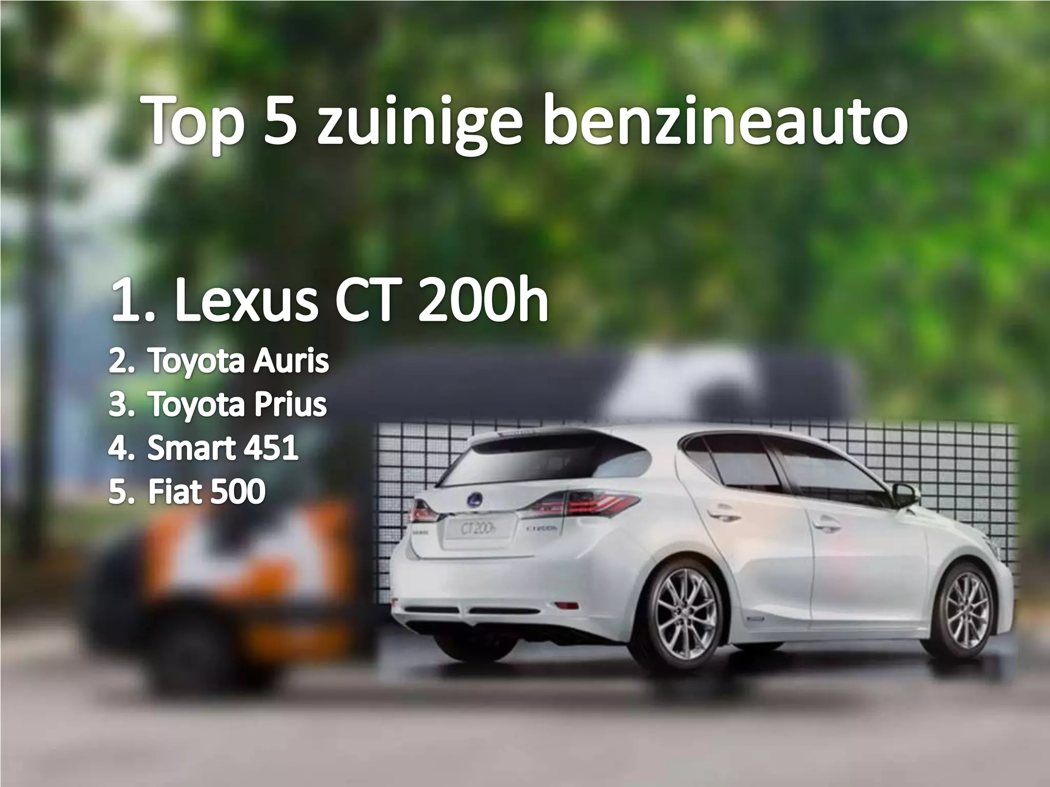 Top 5 zuinige auto's | PPTX | Automotive